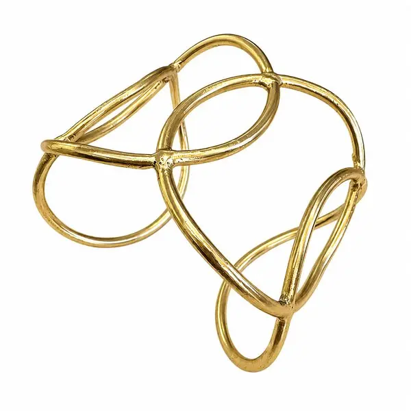 RARE MATTERS JEWELRY Organic Smooth Wire Cuff Bracelet - Gold