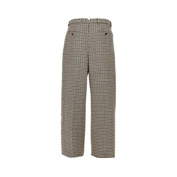 Emporio Armani Check Tweed Pleated Wide Leg Pants