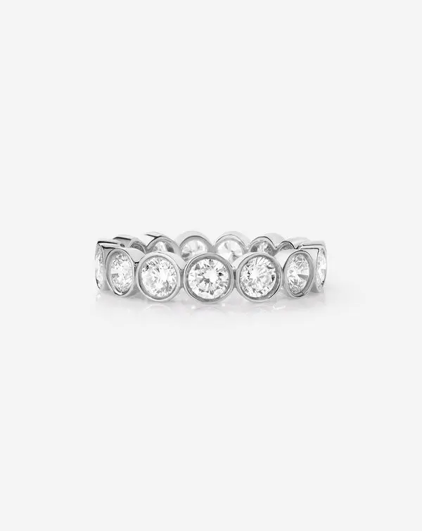 Ring Concierge Round Bezel Eternity Band Wedding Band - Platinum