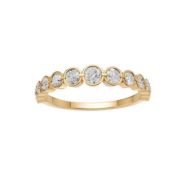 AYA FINE JEWELRY Round Graduated Bezel Set Lab Diamond Eternity Anniversary Ring - Yellow