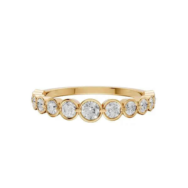 AYA FINE JEWELRY Round Graduated Bezel Set Lab Diamond Eternity Ring In 14k Gold - Yellow