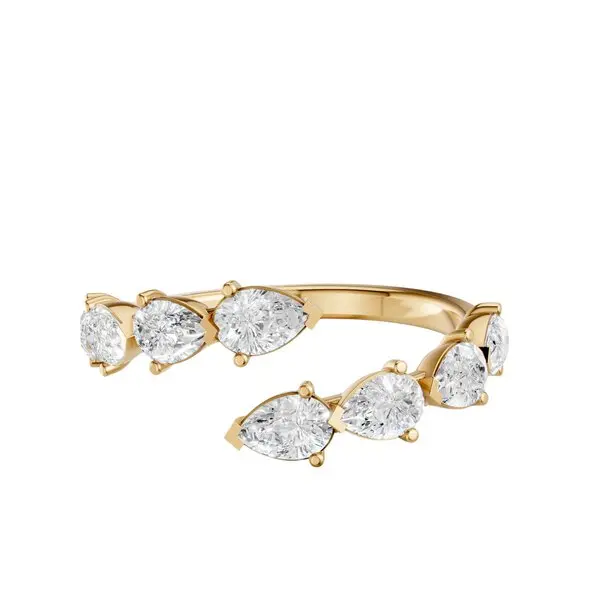 AYA FINE JEWELRY Pear Lab Diamond Open Wrap Bypass Ring In 1.32 Cwt 14k Gold - Yellow