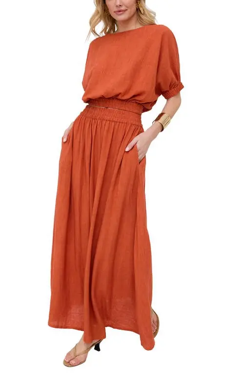 RAFFYA Poppy Boat Neck Top