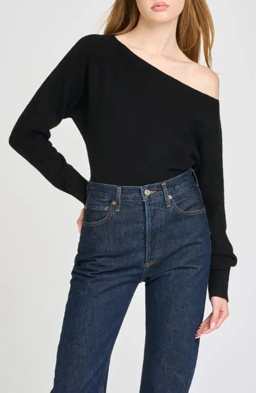WAYF Annelisa Boatneck Sweater - Black