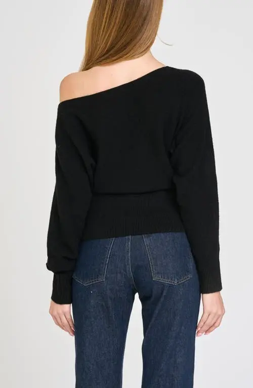 WAYF Annelisa Boatneck Sweater - Black
