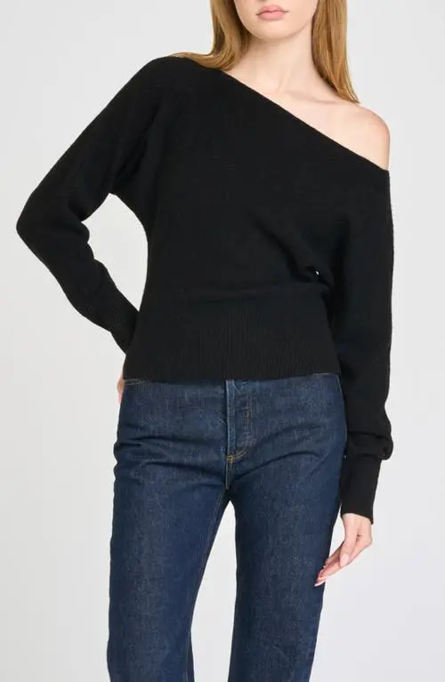 WAYF Annelisa Boatneck Sweater - Black