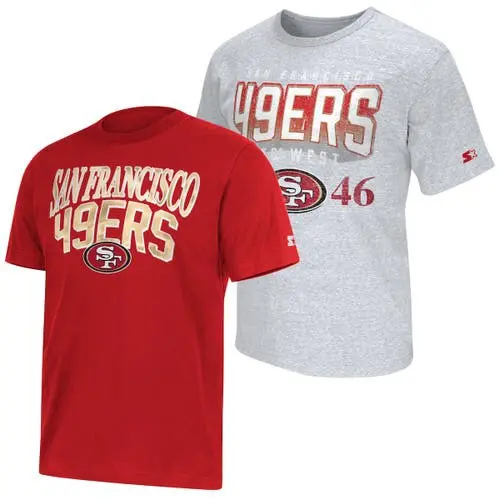 STARTER Gray San Francisco 49ers Two-pack Logo T-shirt Set
