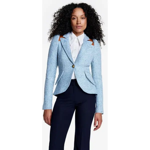 Smythe Rifle-patch Pouf Sleeve One Button Blazer