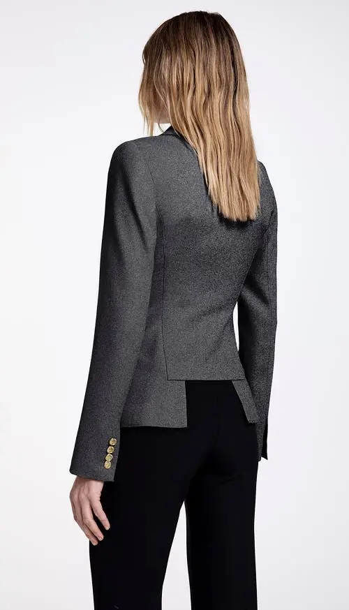 Smythe Wool Classic Duchess Blazer - Charcoal