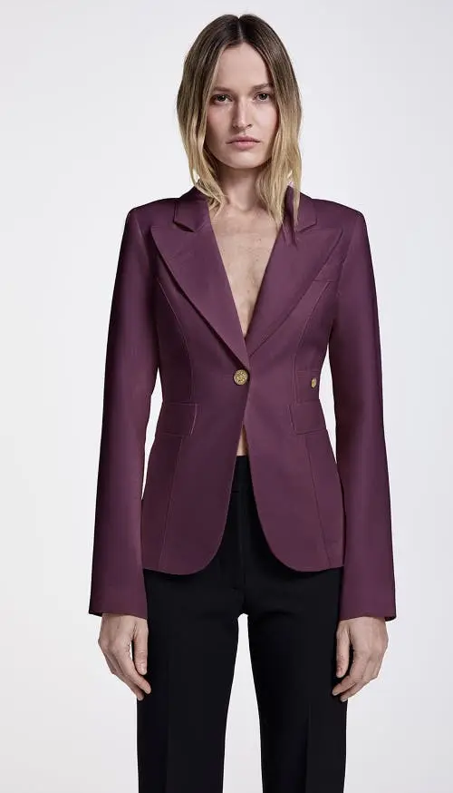 Smythe Wool Classic Duchess Blazer - Plum