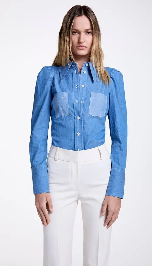 Smythe Box Pleat Pocket Shirt - Denim