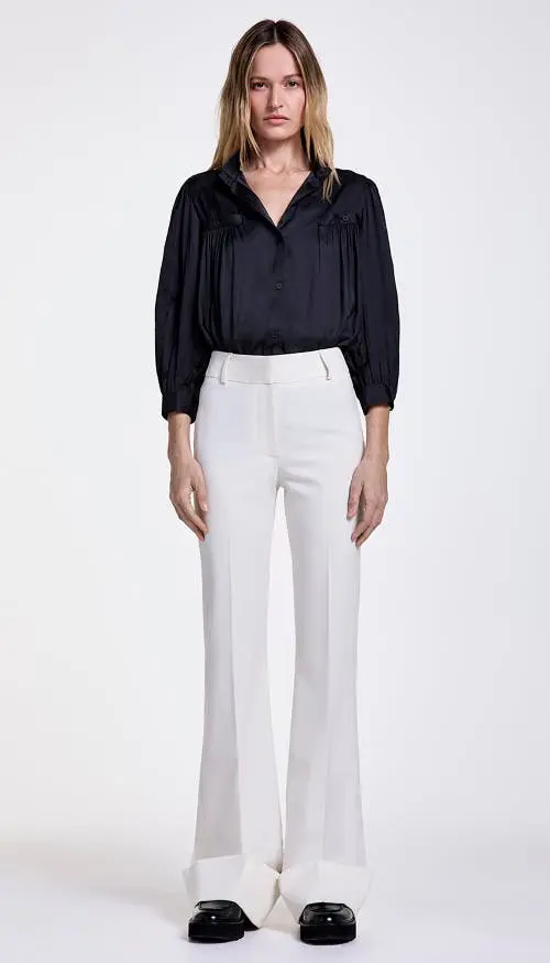 Smythe Shirred Pocket Blouse - Black