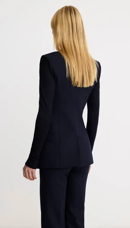 Smythe Double Breasted Blazer With Jersey Sleeve