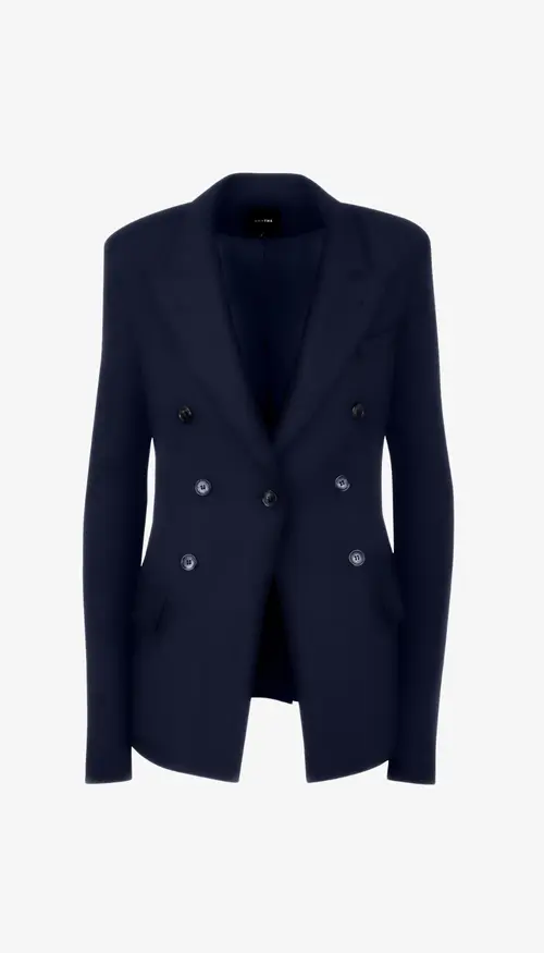 Smythe Double Breasted Blazer With Jersey Sleeve