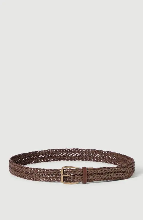 Brunello Cucinelli Braided Calfskin Belt - Tobacco