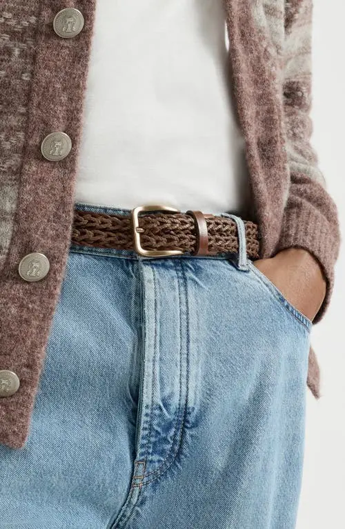 Brunello Cucinelli Braided Calfskin Belt