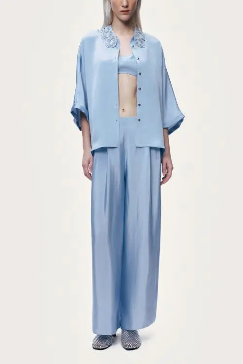NOCTURNE Wide Leg Pleat Front Trousers