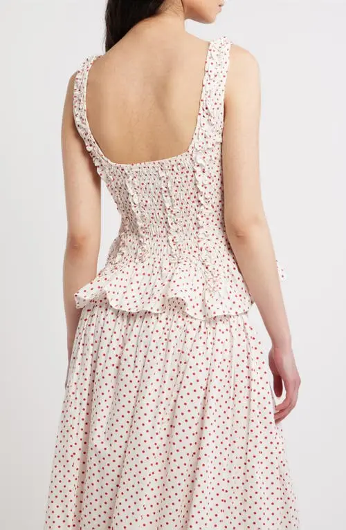 DAMSON MADDER Raphi Smocked Peplum Cami
