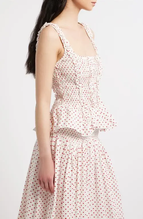 DAMSON MADDER Raphi Smocked Peplum Cami
