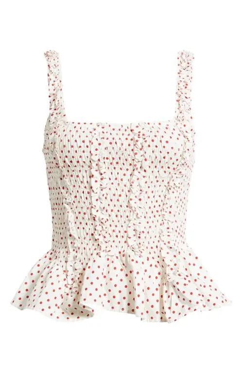 DAMSON MADDER Raphi Smocked Peplum Cami