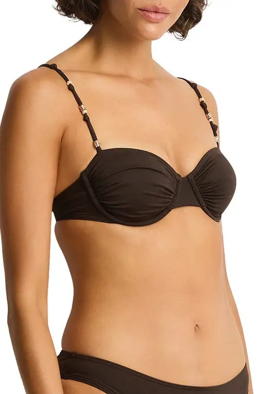 SEA LEVEL De Luxe Ruched Underwire Bikini Top