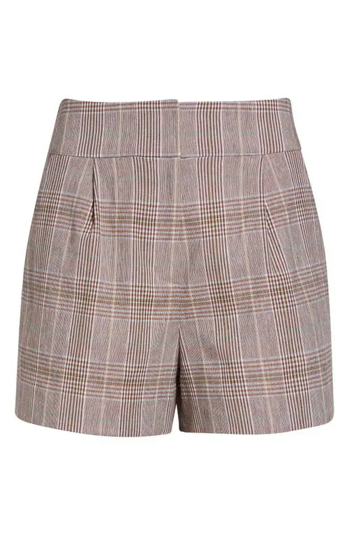 Veronica Beard Haina Plaid Pleated Shorts - Raisin Multi