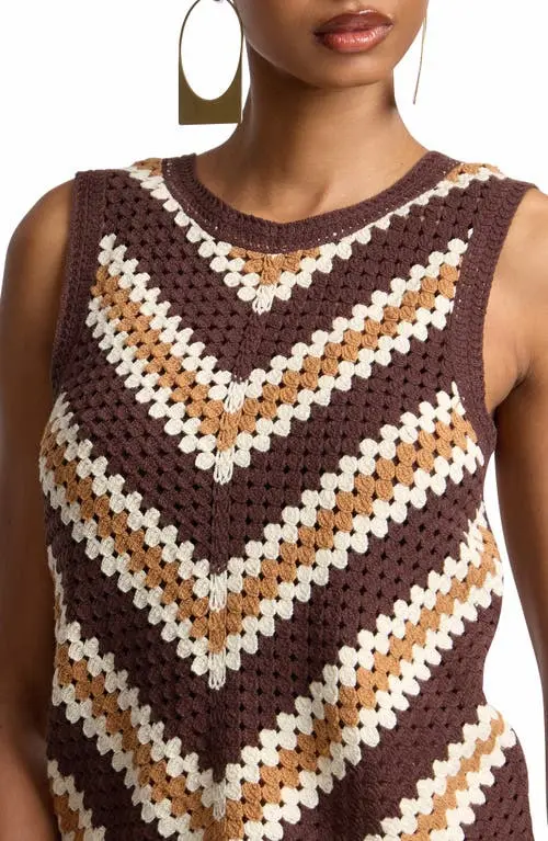 Avec Les Filles Chevron Crochet Sleeveless Top