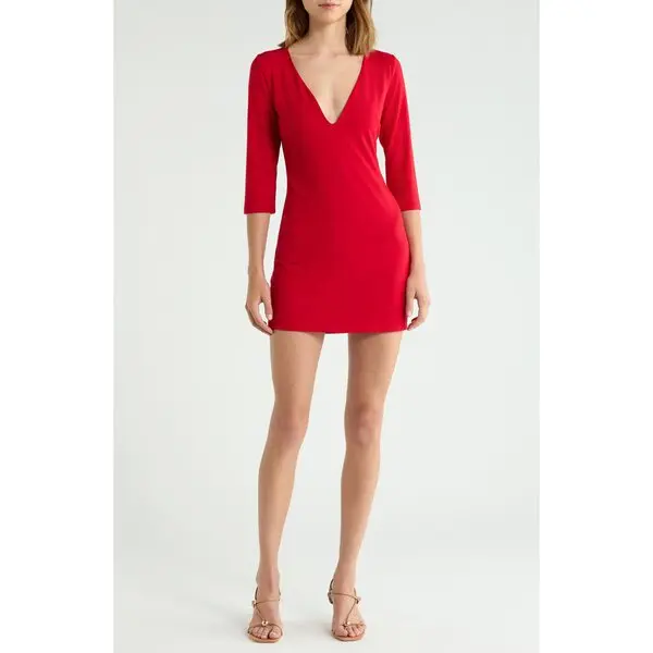 REFORMATION Mel Knit Minidress - Lipstick