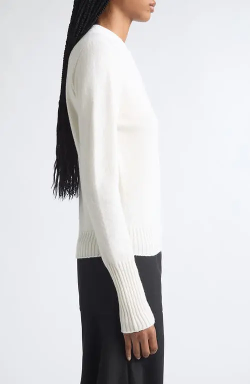 COURREGES Fitted Merino Lambswool Sweater With Embroidered Logo