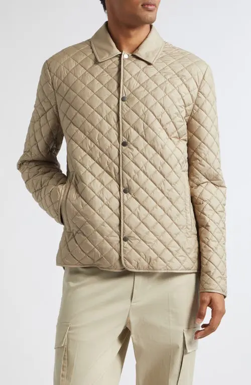 Moncler Avrelie Quilted Shirt Jacket - Sand