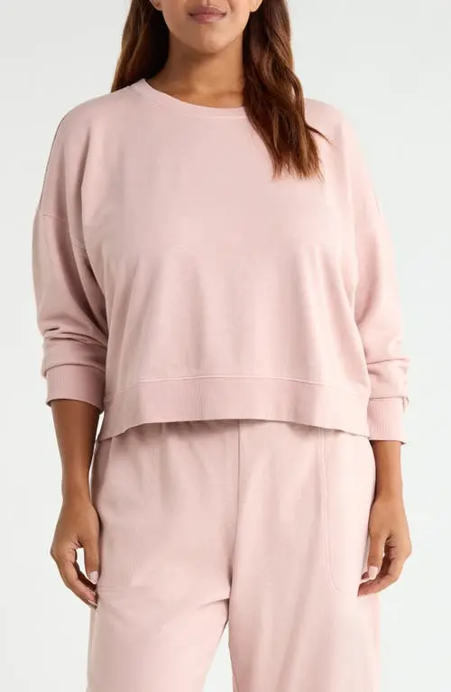 Eileen Fisher Organic Cotton Crop Sweatshirt - Opal