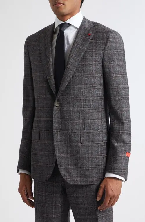 Isaia Delain Over Check Wool Suit