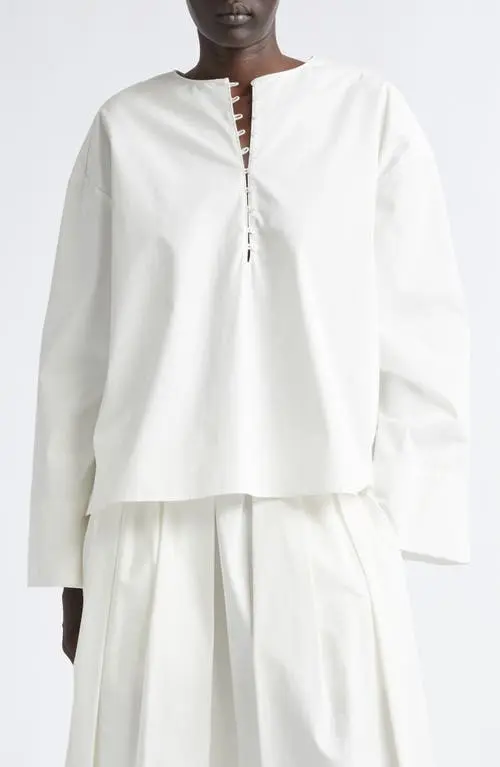 KALLMEYER Marguerite Starched Cotton Poplin Top - Ivory