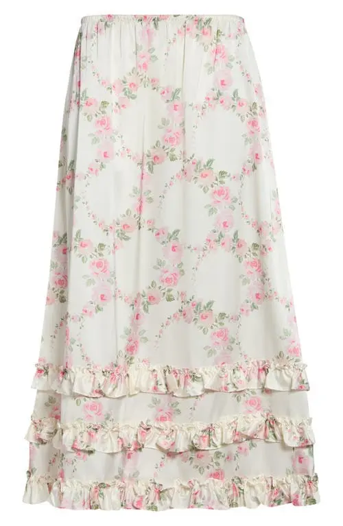 Simone Rocha Floral Ruffle Hem Skirt