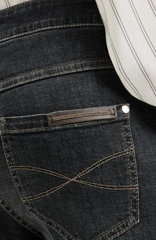 Brunello Cucinelli Slim Five-pocket Trousers With Leather Tab Detail