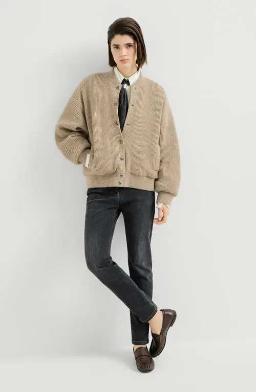Brunello Cucinelli Slim Five-pocket Trousers With Leather Tab Detail