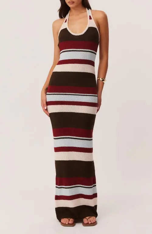 SNDYS. Effie Halter Maxi Dress - Multi Stripe