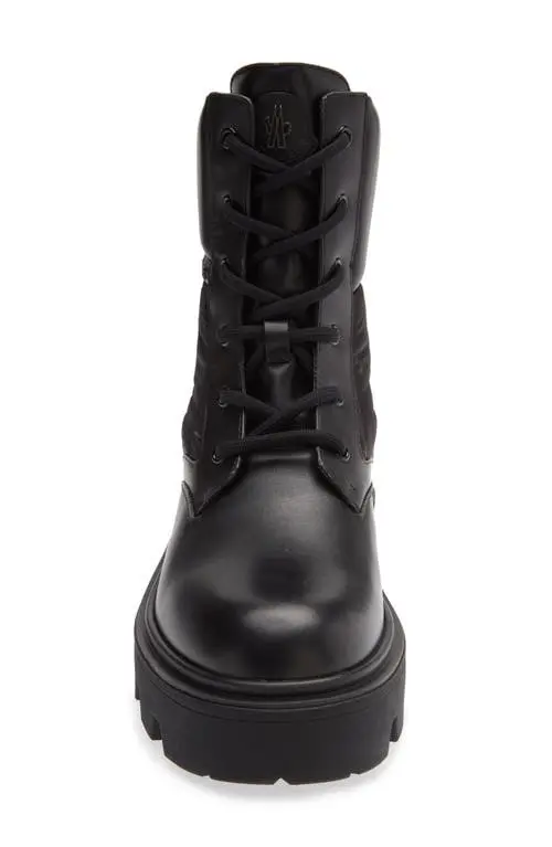 Moncler Aurea Lace-up Leather Bootie