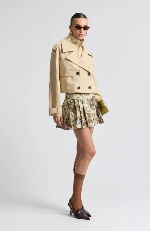 Avec Les Filles Cropped High Neck Jacket