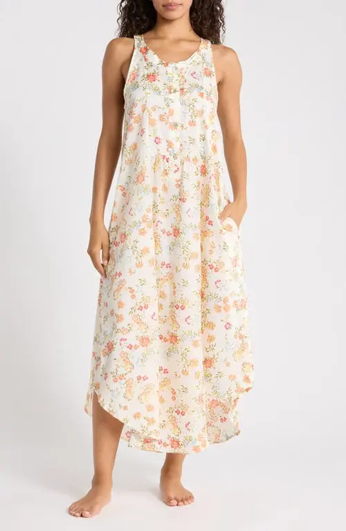 PAPINELLE Amber Floral Maxi Nightie - Peach Parfait