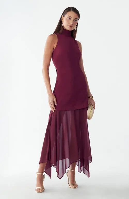 ST MRLO Oro Midi Dress - Wine
