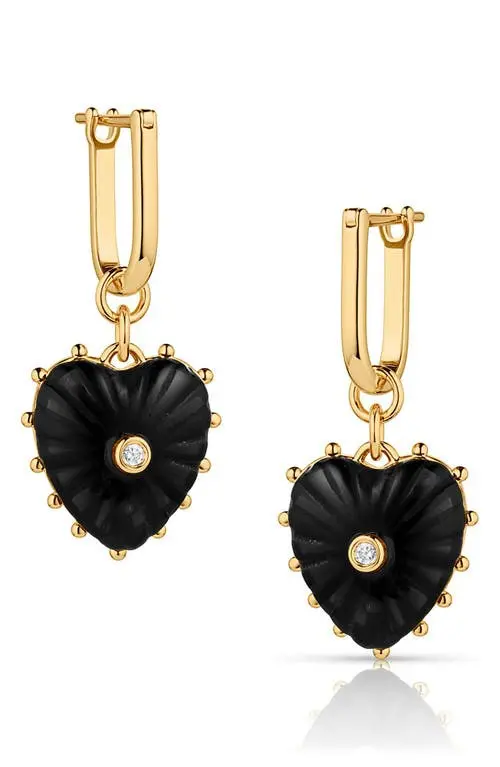THATCH Isabel Amazonite Heart Drop Earrings - Onyx