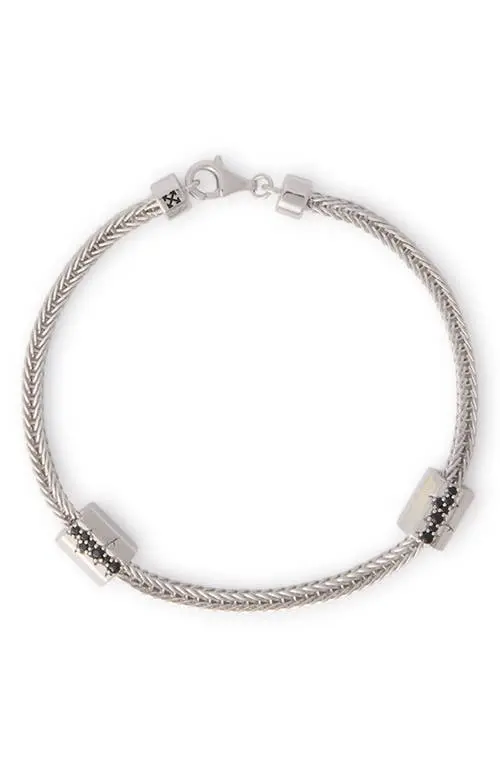 Off-White Hex Nut Scatter Lab Grown Diamond Bracelet - Silver