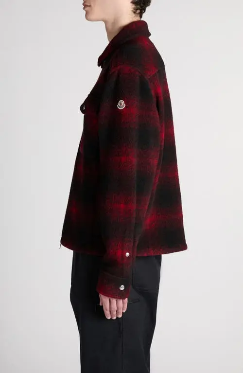 Moncler Check Zip-up Overshirt - Red/black Check