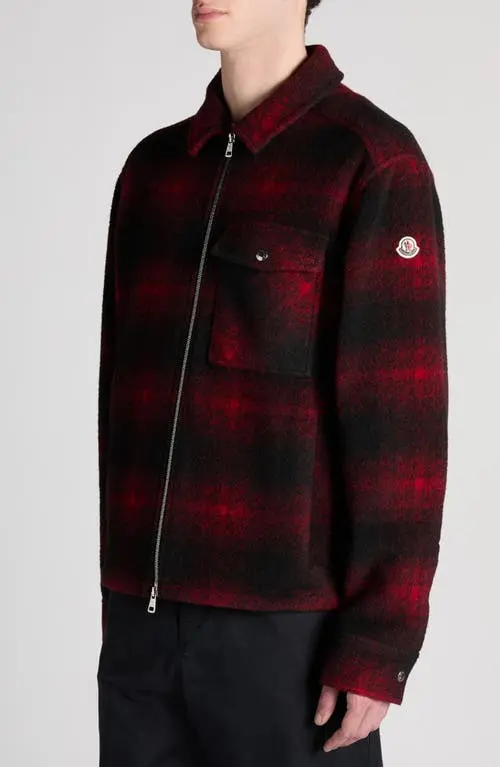 Moncler Check Zip-up Overshirt - Red/black Check