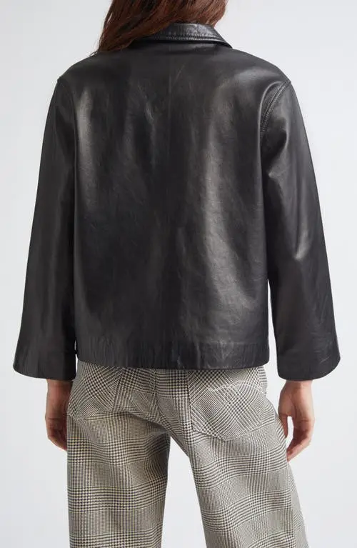 R13 Relaxed Crop Leather Jacket