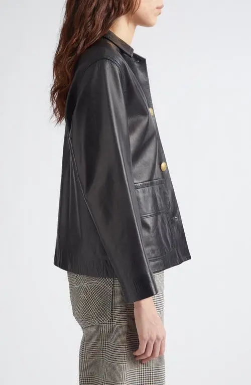 R13 Relaxed Crop Leather Jacket