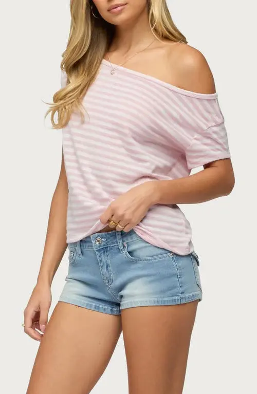 EDIKTED Chanelle Stripe One-shoulder Top