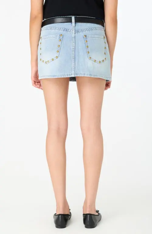 FADE OUT LOUD Kara Studded Denim Miniskirt