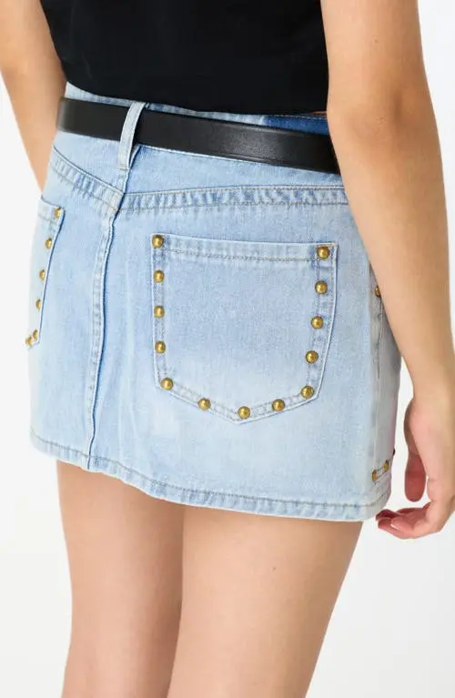 FADE OUT LOUD Kara Studded Denim Miniskirt